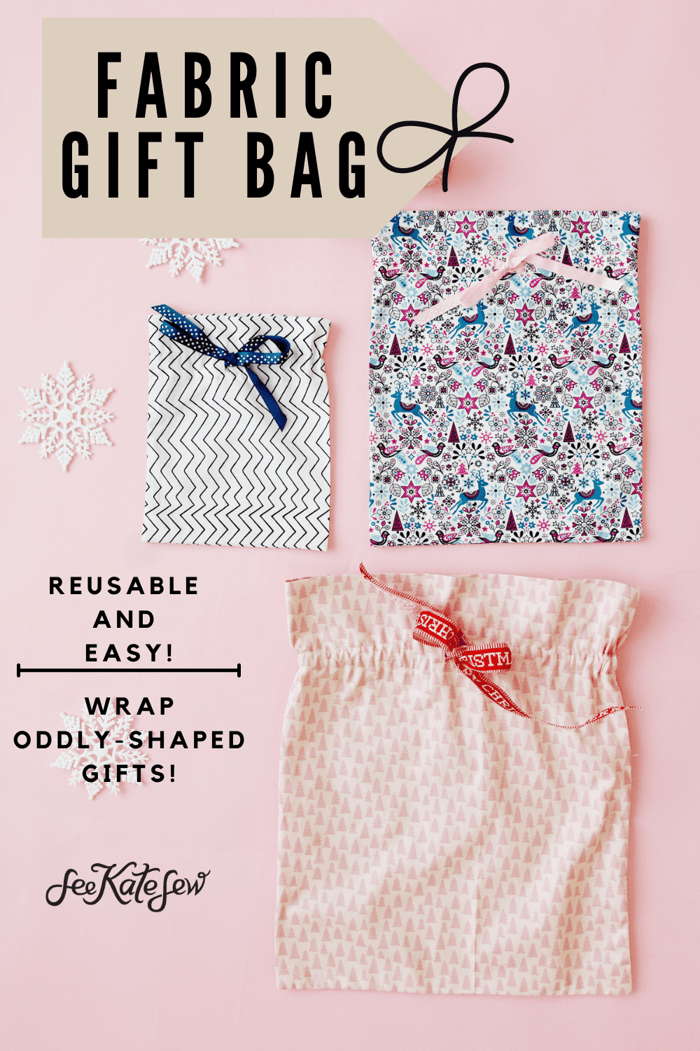 fabric gift bag pattern - see kate sew