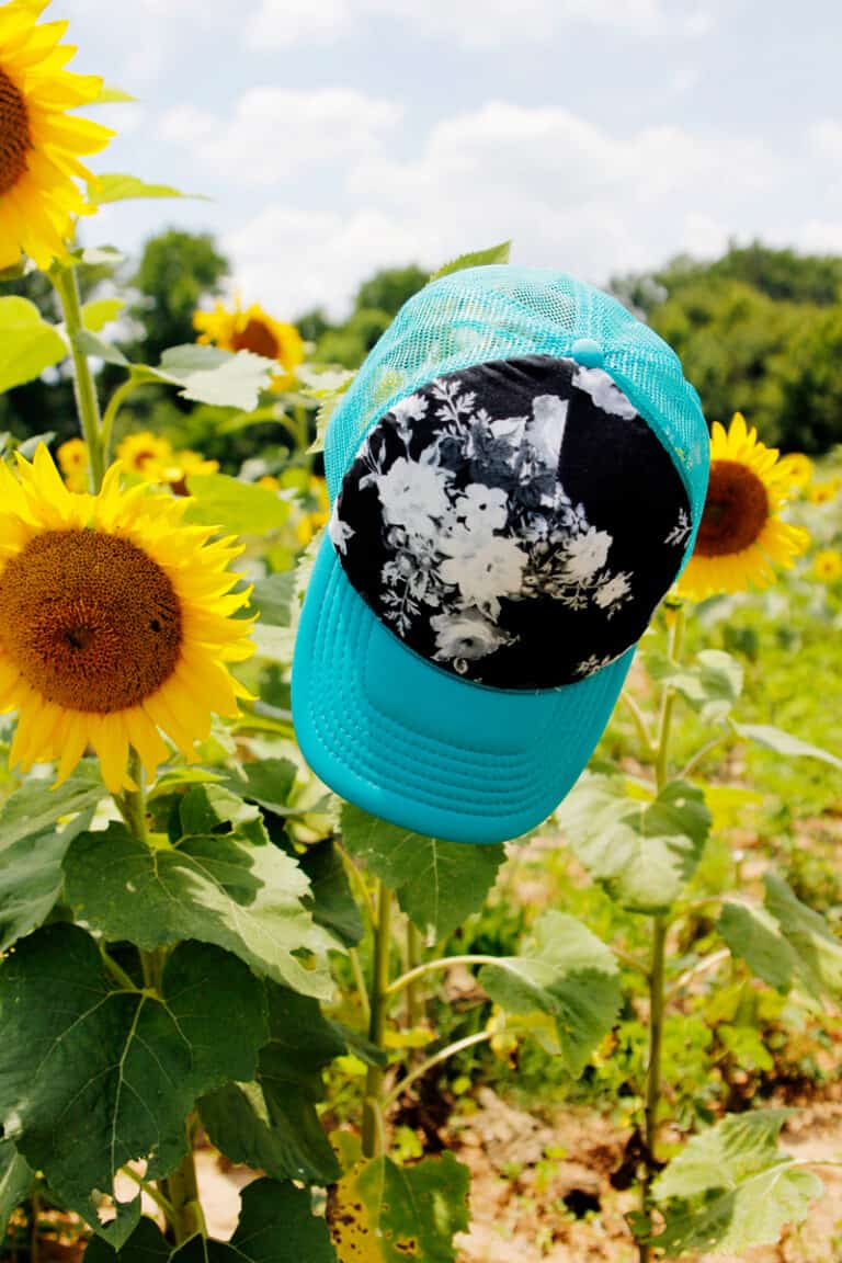 floral trucker hat DIY - custom hat template - see kate sew