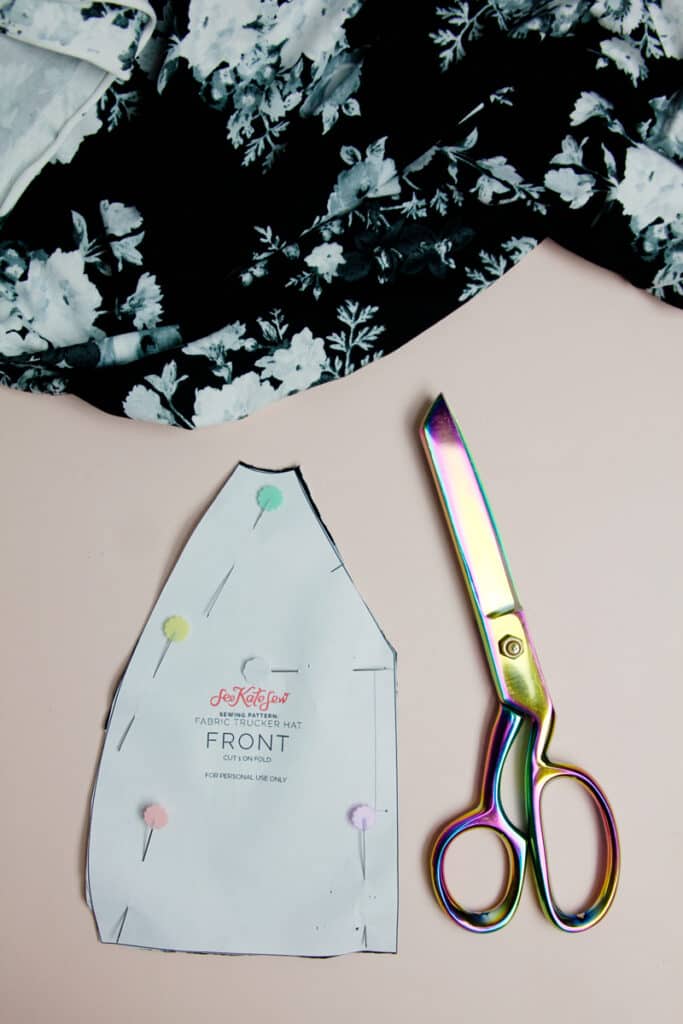 floral trucker hat DIY - custom hat template - see kate sew