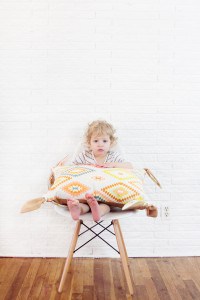 two-tone knotted pillow cover tutorial with Wanderer Fabric - see kate sew