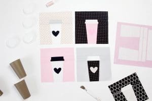 QBOM: Coffee Cup Quilt Block - see kate sew