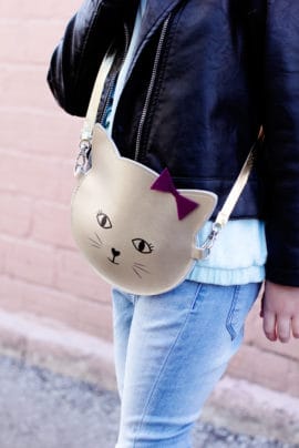 Gold Leather Kitty Purse DIY with the Cricut Maker - see kate sew