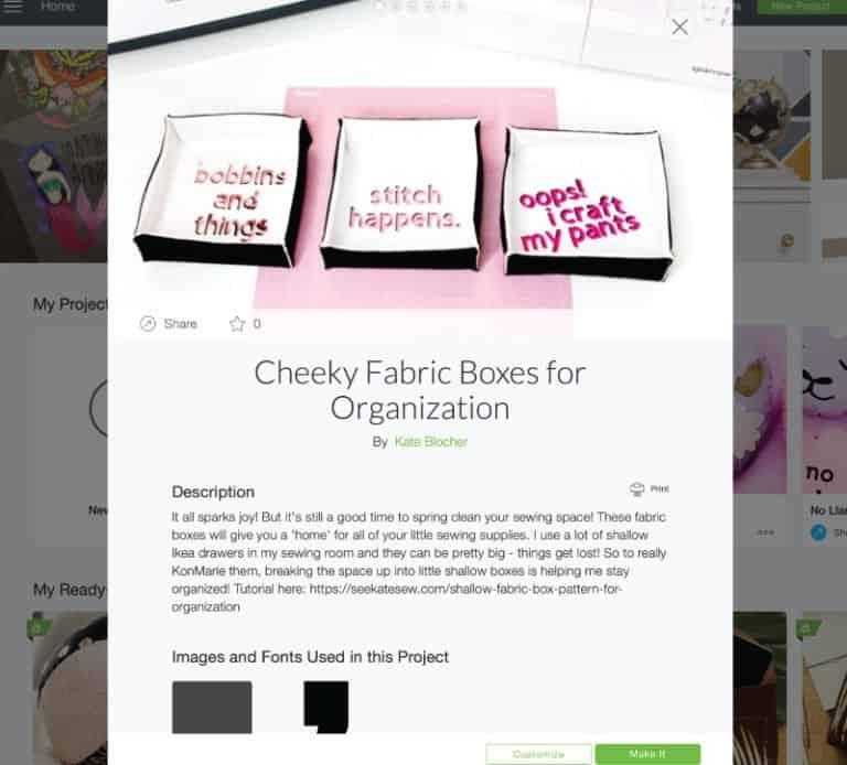 Shallow Fabric Box Pattern for Organization with the Cricut Maker - see ...