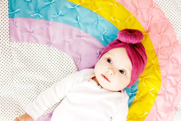 Rainbow Baby Quilt with Cricut - see kate sew
