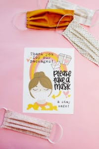Thank you for Delivering our Packages - Take a Mask Printable - see ...