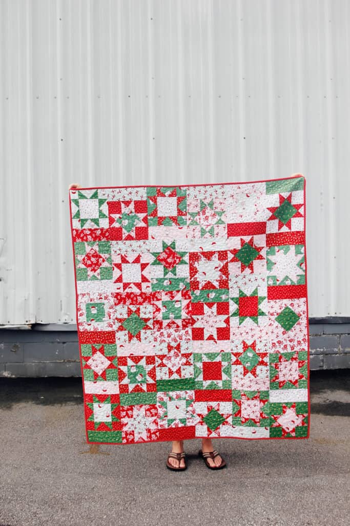 Christmas Patchwork Quilt with Santa Clause Lane - see kate sew