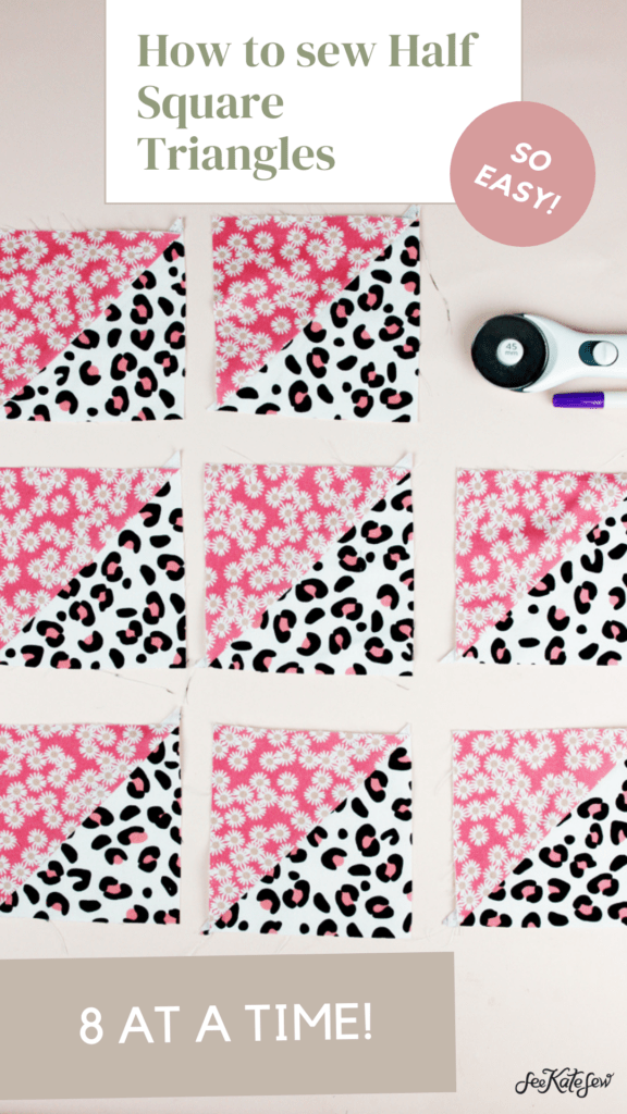 half square triangles 8 at a time chart - see kate sew