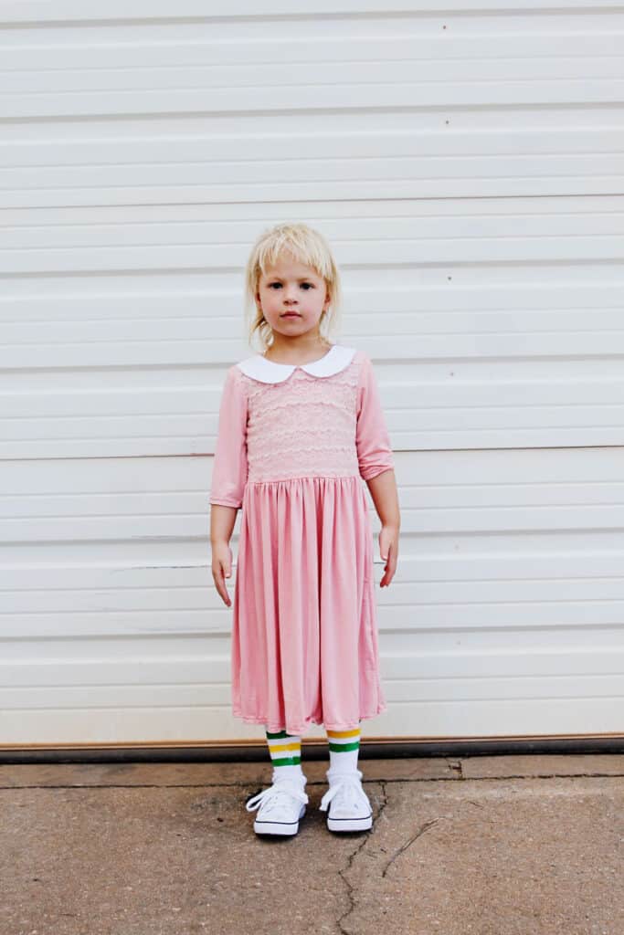 Eleven Halloween Costume DIY Stranger Things Outfit - see kate sew