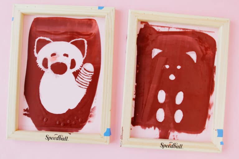 silk screen printing kit - DIY red panda plush toys - see kate sew