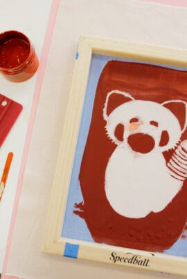 silk screen printing kit - DIY red panda plush toys - see kate sew