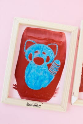 silk screen printing kit - DIY red panda plush toys - see kate sew