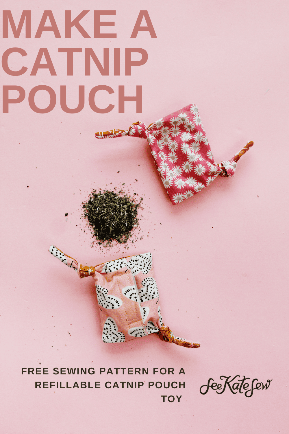 DIY Catnip Pouch - Make a Refillable Catnip Toy - see kate sew