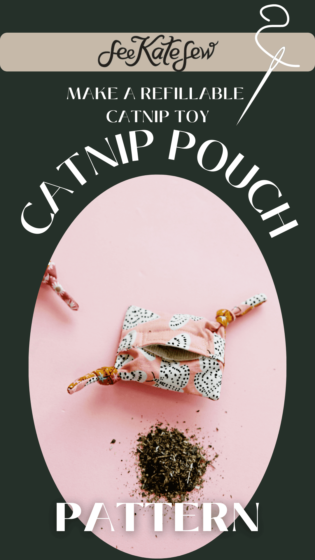 DIY Catnip Pouch - Make a Refillable Catnip Toy - see kate sew