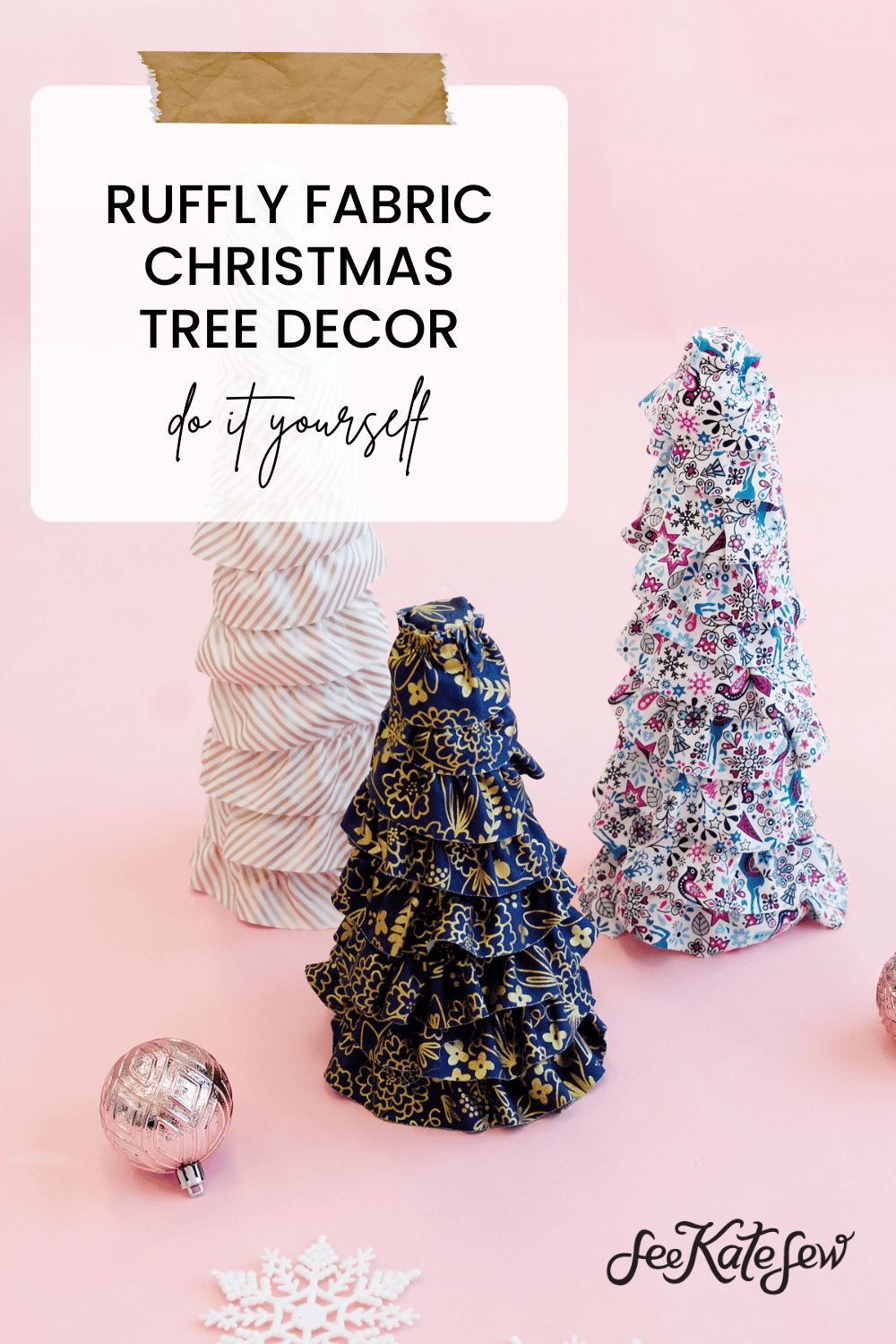 Styrofoam Christmas Tree Covered with Fabric - see kate sew