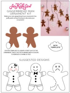 Felt Gingerbread Man Ornament Pattern - with bites! - see kate sew