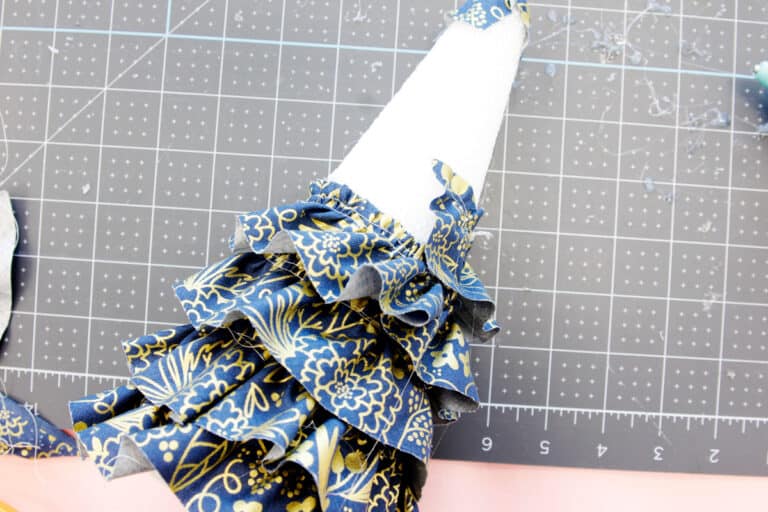 Styrofoam Christmas Tree Covered with Fabric - see kate sew