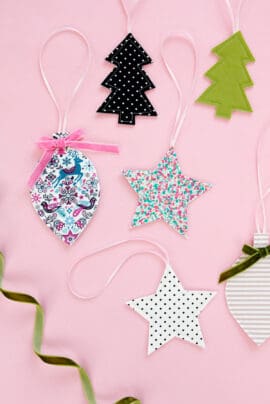 Fabric Christmas Tree Ornaments - Free Pattern - see kate sew
