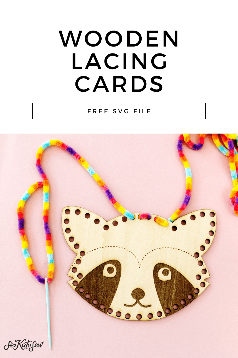 Raccoon DIY Lacing Cards for Sewing Practice - see kate sew