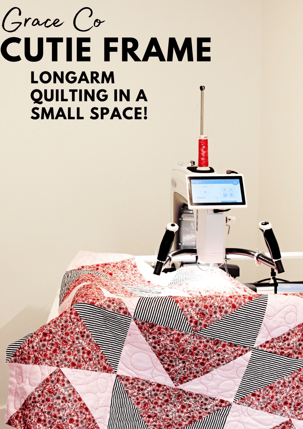 Cutie Quilt Frame and Q'nique 16 Longarm Machine Review - see kate sew