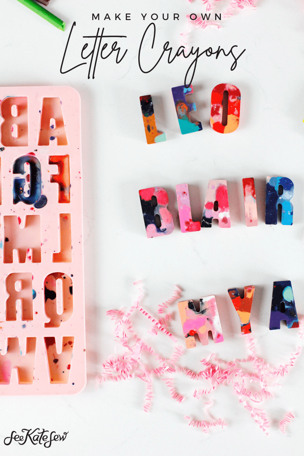 How to make crayon letters - fun way to recycle old crayons! - see kate sew