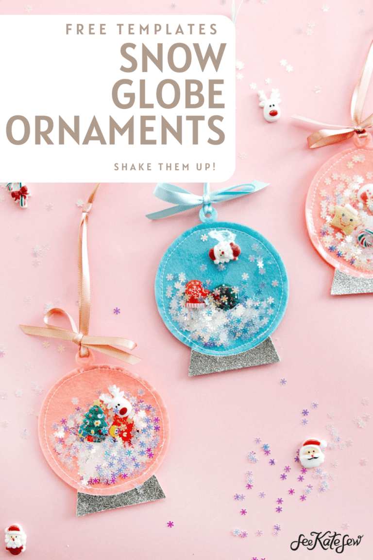 DIY Snow Globe Ornament with templates - see kate sew