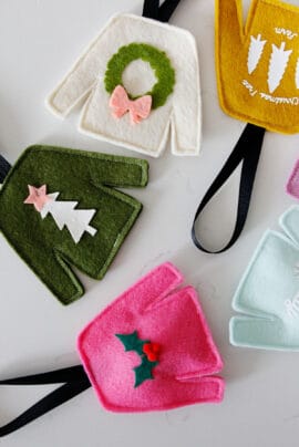 Ugly Christmas Sweater Ornaments DIY - see kate sew