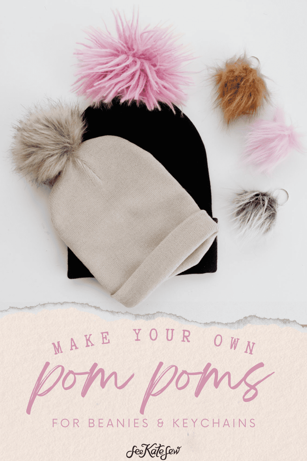 How to make faux fur pom poms - see kate sew