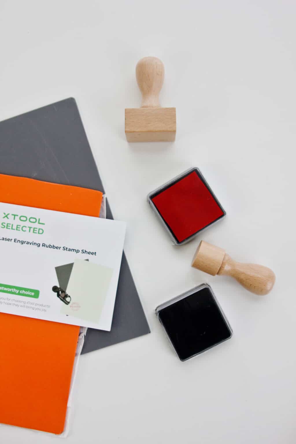 Make your own rubber stamps with a laser engraver - see kate sew