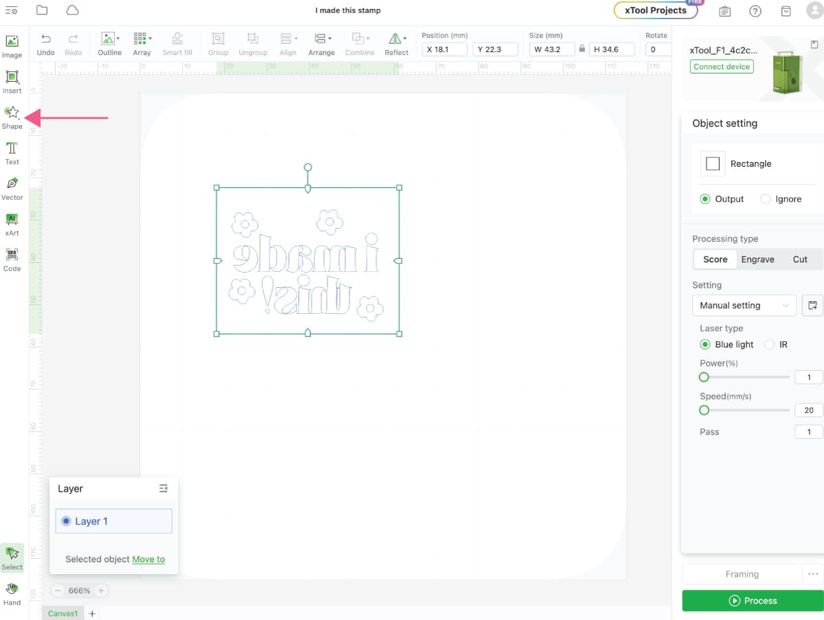 Make your own rubber stamps with a laser engraver - see kate sew
