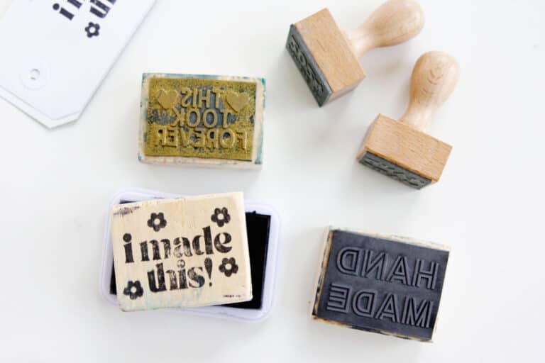 Make your own rubber stamps with a laser engraver - see kate sew