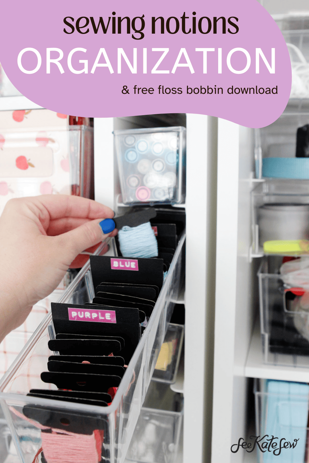 Free Floss Bobbin Template for Embroidery Storage - see kate sew