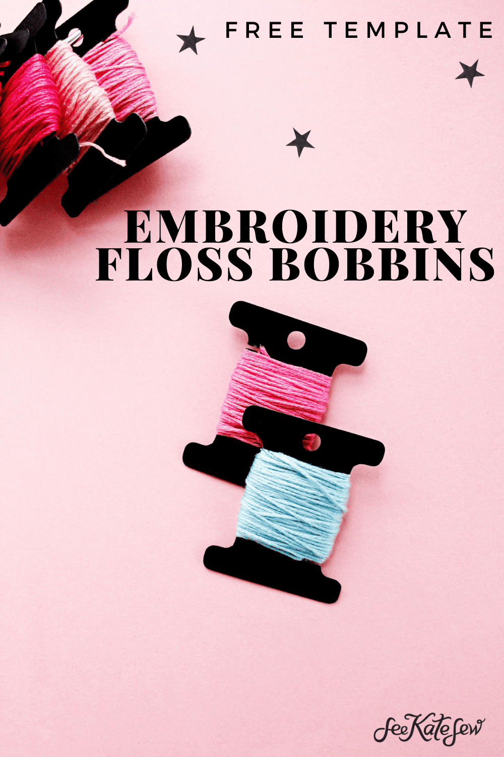 Free Floss Bobbin Template for Embroidery Storage - see kate sew