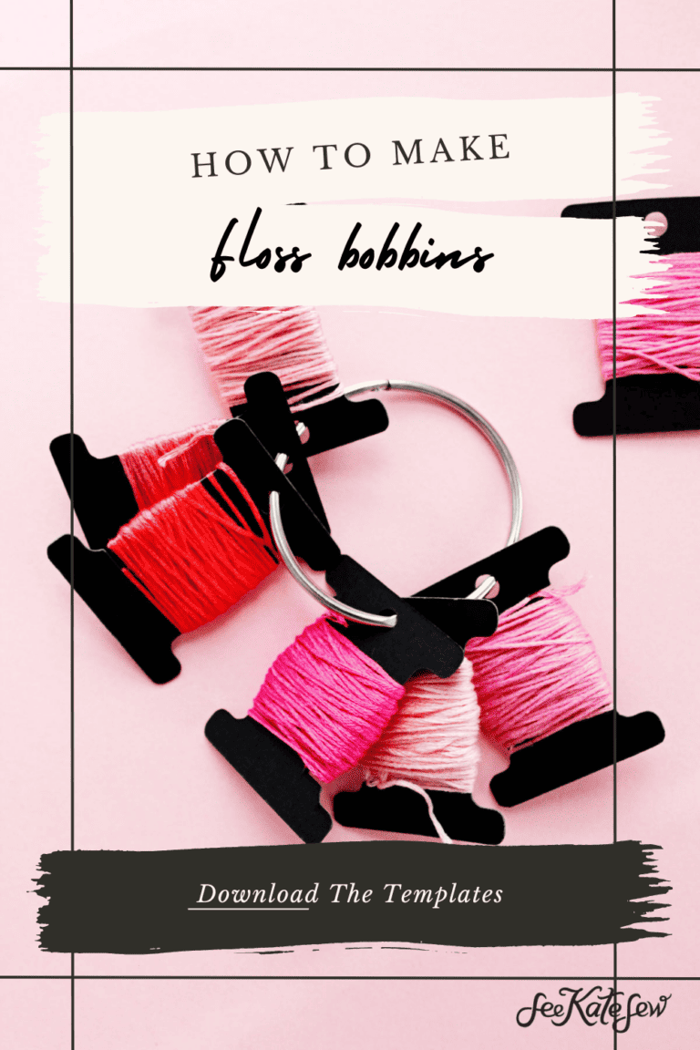 Free Floss Bobbin Template for Embroidery Storage - see kate sew