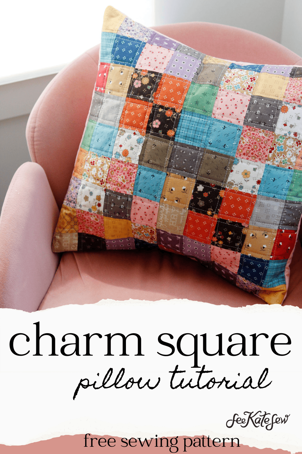Charm Square Patchwork Pillow - see kate sew