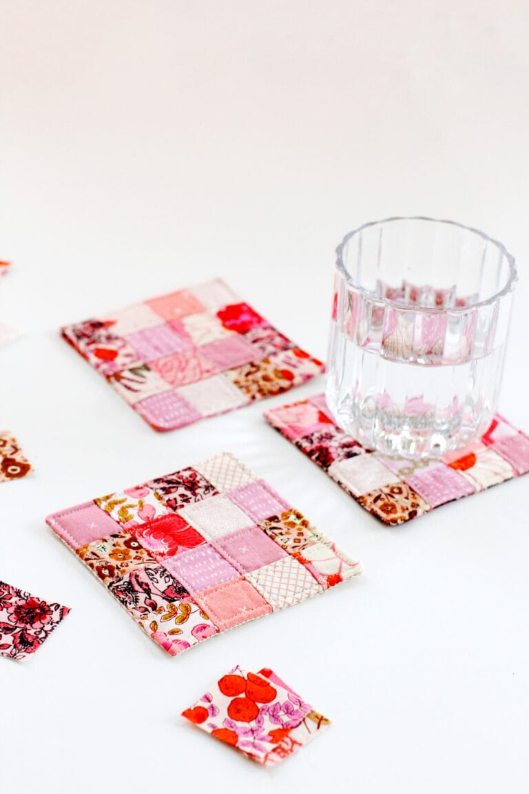fabric scrap coaster tutorial - see kate sew
