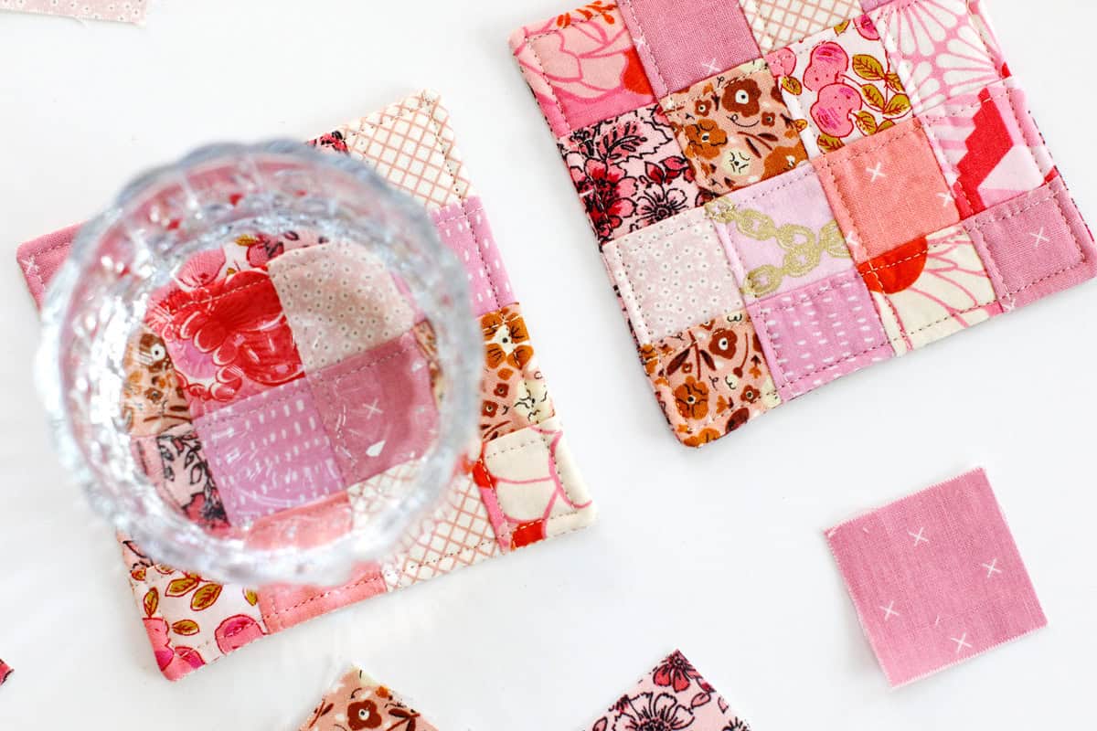 fabric scrap coaster tutorial - see kate sew