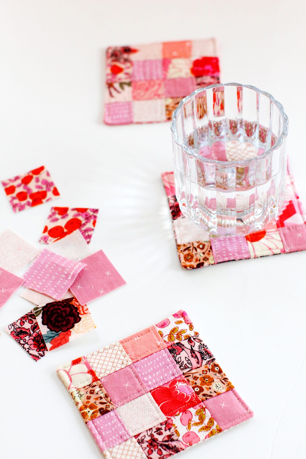 fabric scrap coaster tutorial - see kate sew