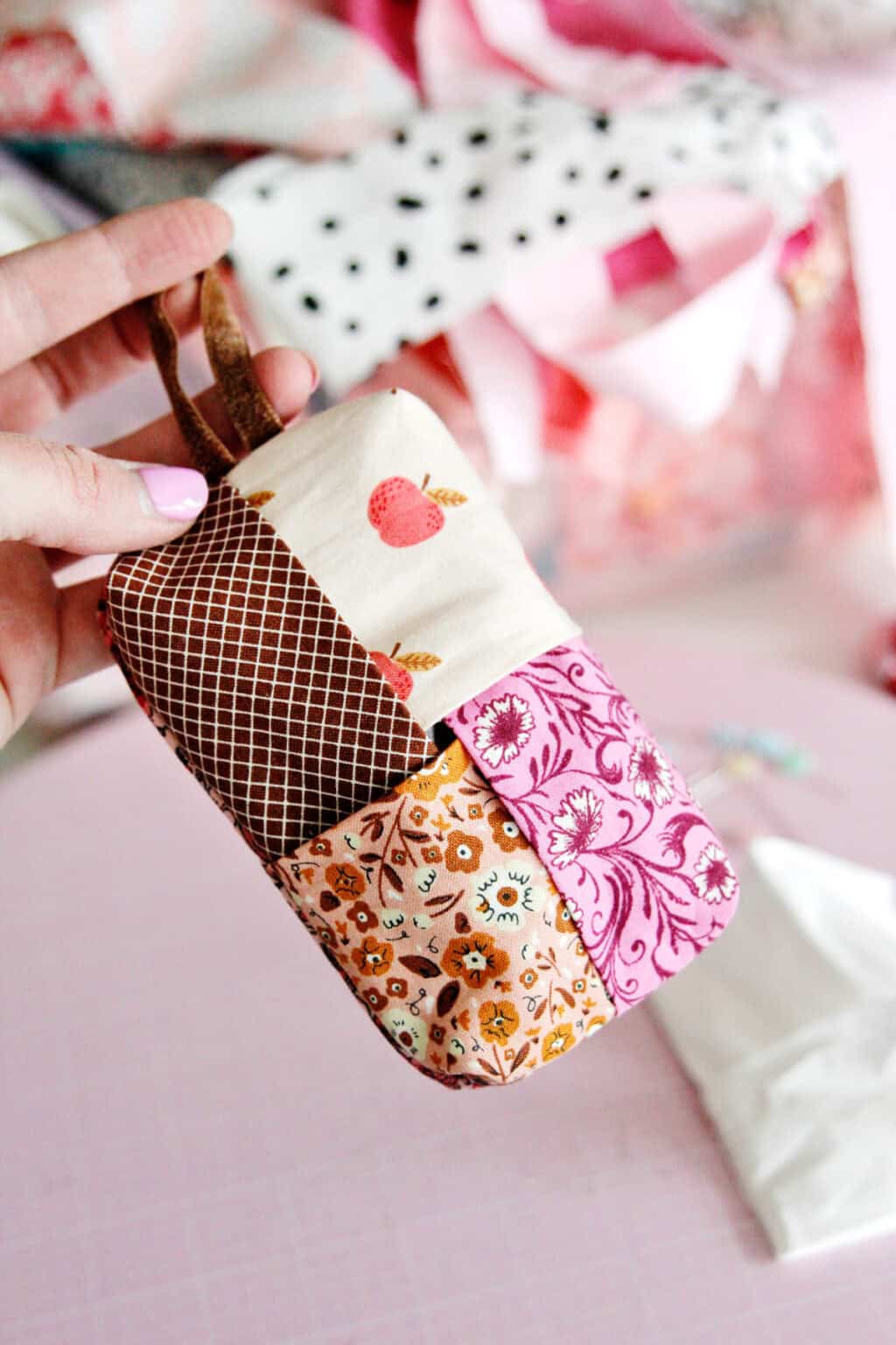 Tissue Holder Sewing Pattern with Scraps - see kate sew