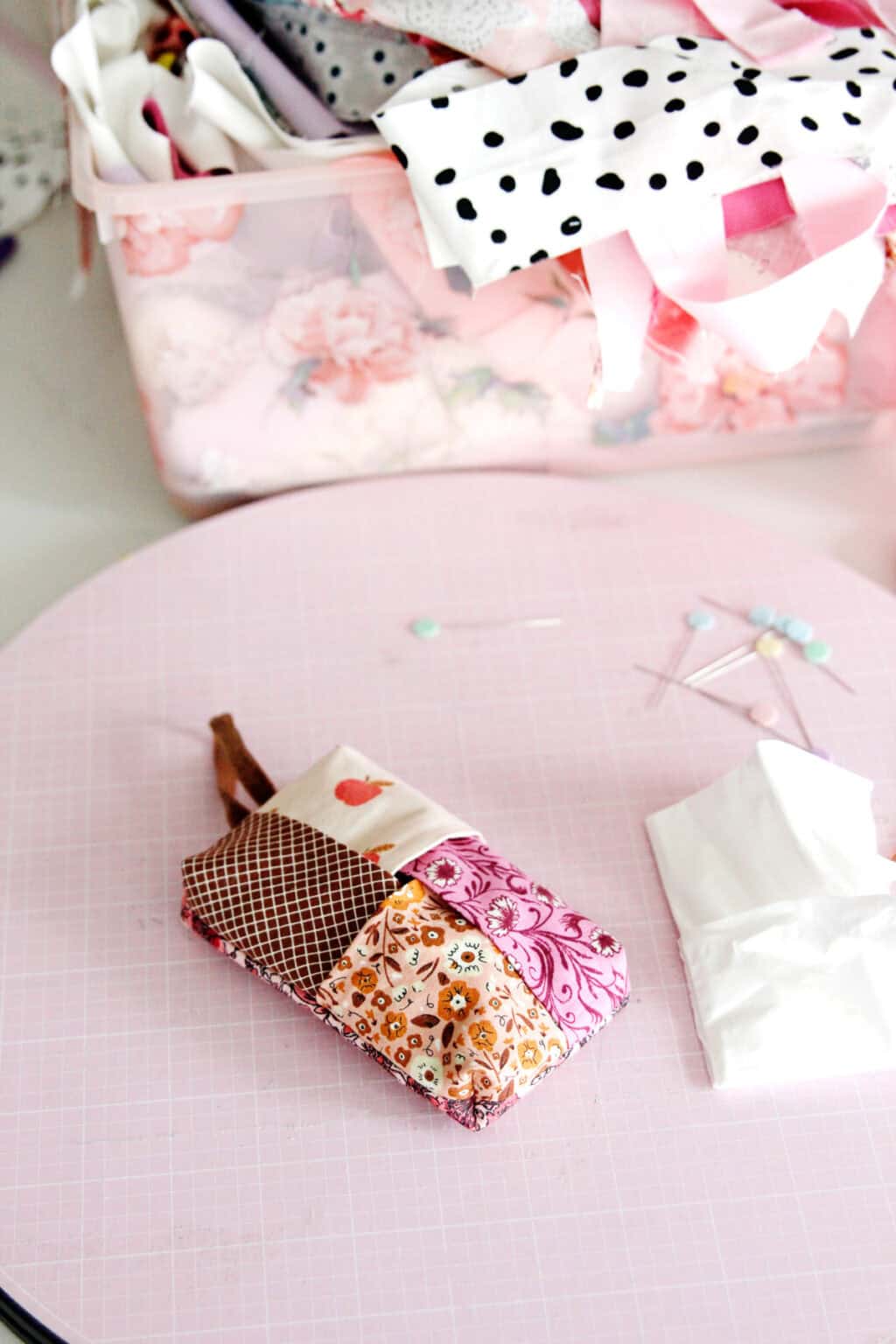 Tissue Holder Sewing Pattern with Scraps - see kate sew