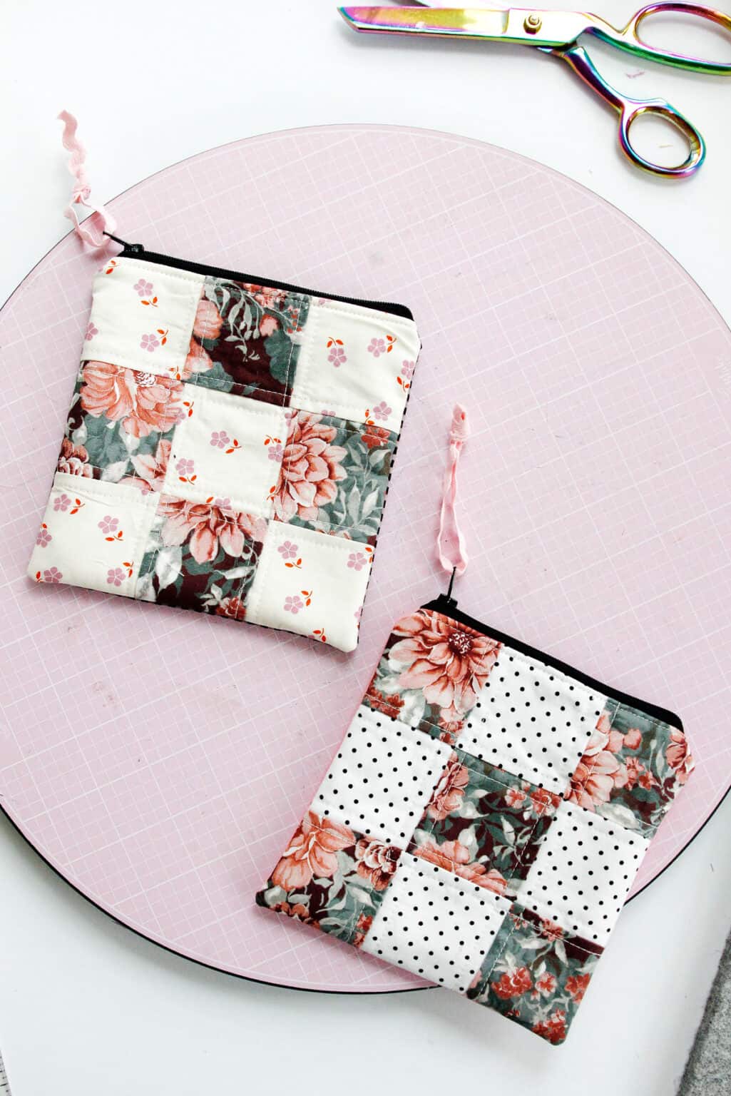 9 Patch Quilted Zipper Pouches - see kate sew