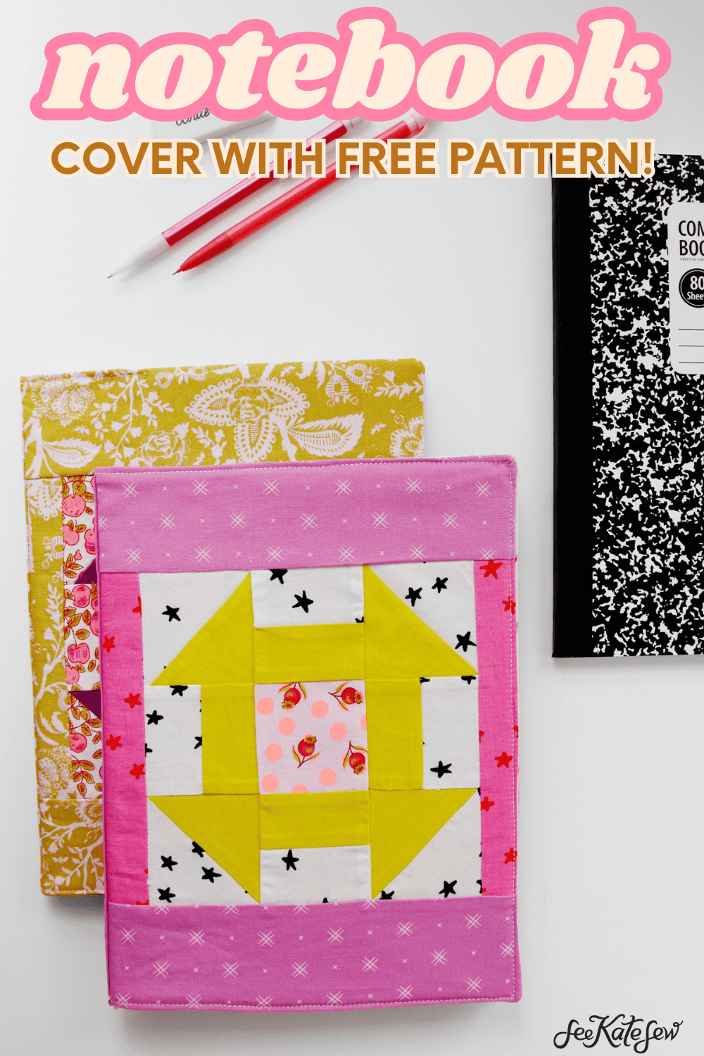 Quilted Composition Notebook Cover - see kate sew