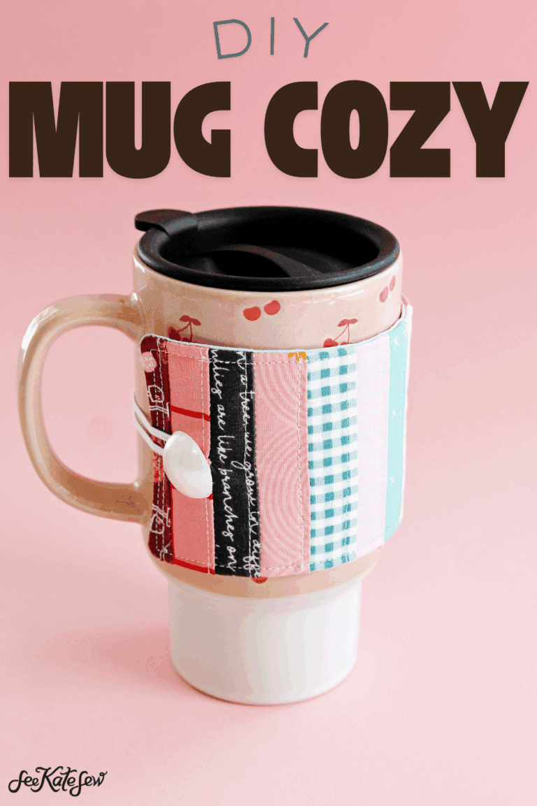 Mug Cozy Pattern - Sew a fabric mug wrap! - see kate sew