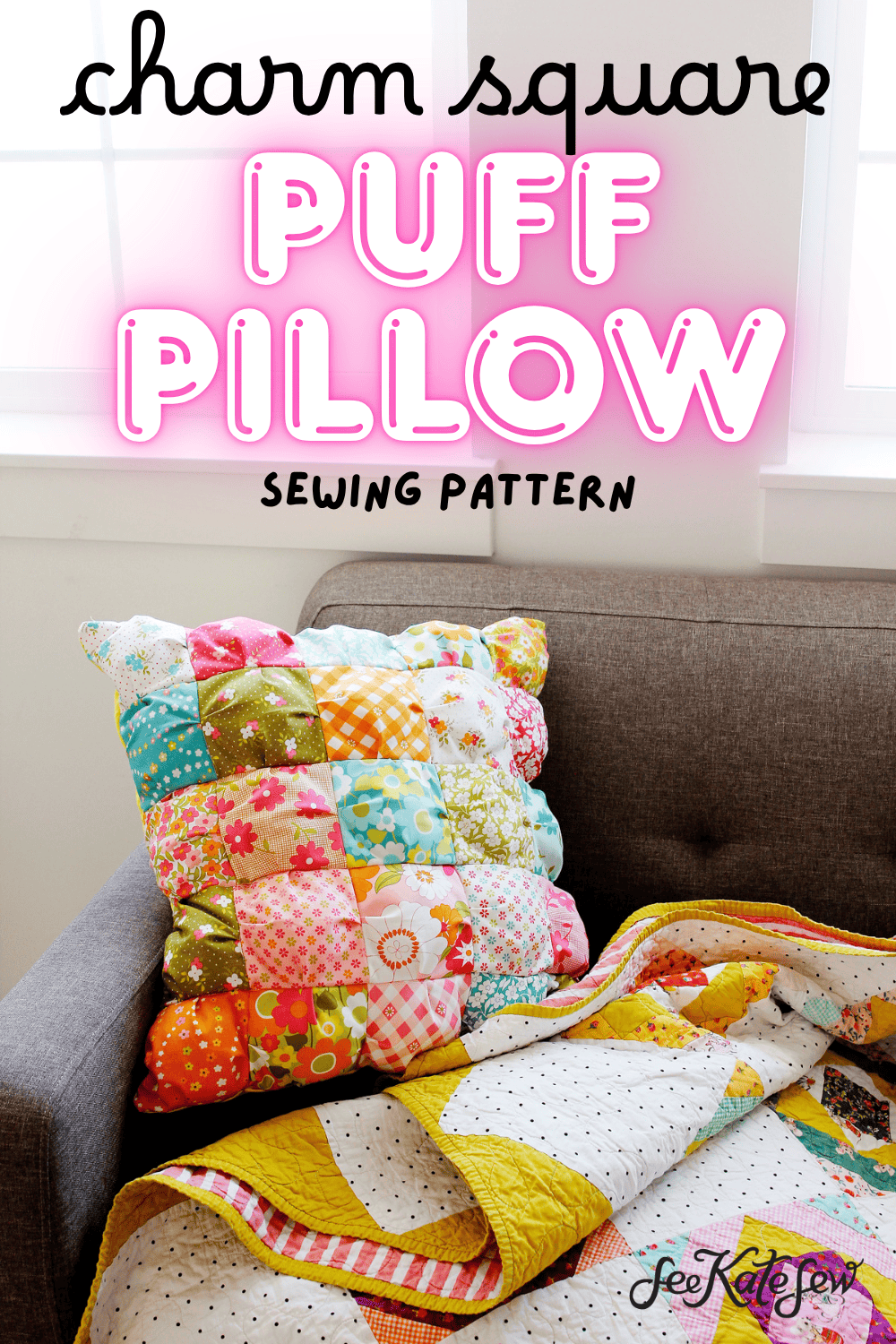 Puff Pillow Sewing Pattern - see kate sew