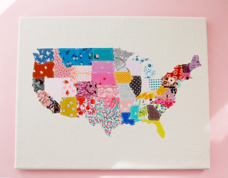 Fabric Scrap Map with US Map Pattern - see kate sew